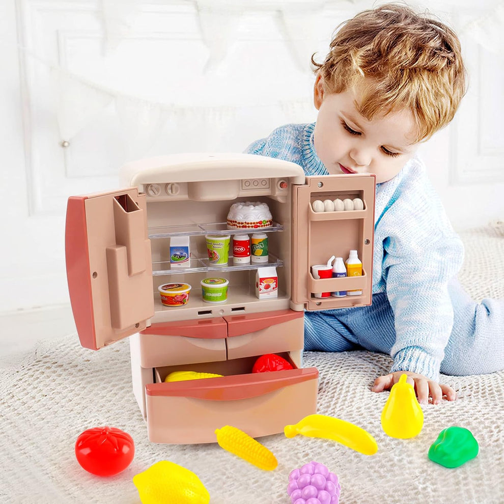 Refrigerator for kids - fridge with lights- kitchen set fridge – Play ...