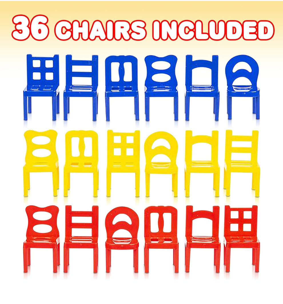 Balancing Chair Game with 18 Mini Chairs. Development Learning Game fo ...