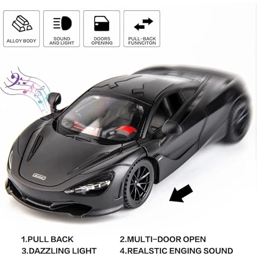 1:32 Scale Exclusive Alloy Metal Pull Back Die-cast Car Model with Sou ...