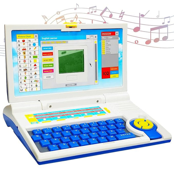 Educational English Learner Laptop Toy, 20 Activities, LCD Display, Mu ...