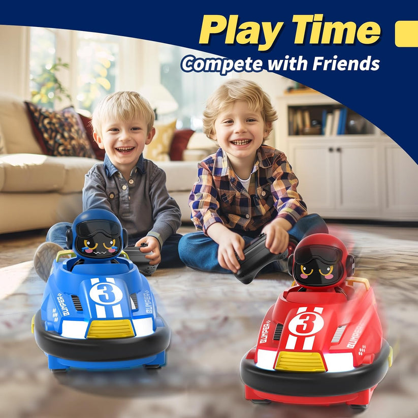 Remote Control Bumper Cars Set with LED Lights, 2-Pack Racing Cars wit ...
