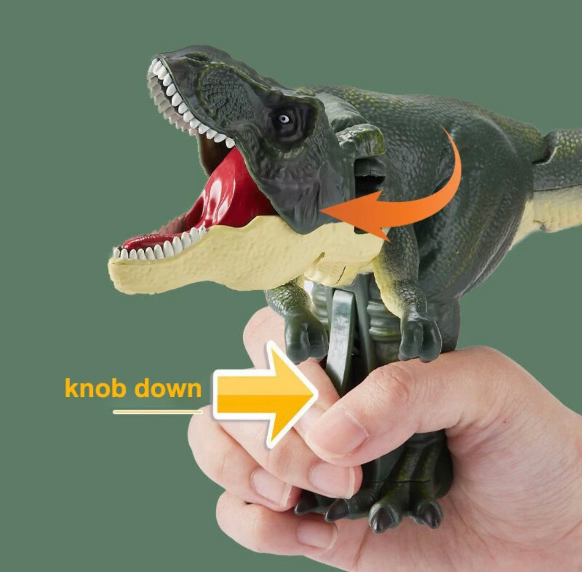 Automatic Biting dinosaur - movable Dino Gun Toy with music and light ...