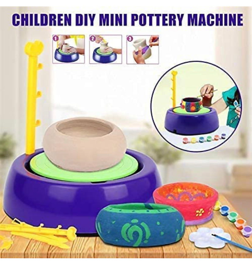 Pottery Wheel Kit for Kids With Clay Pot Making Machine, Colors and St ...