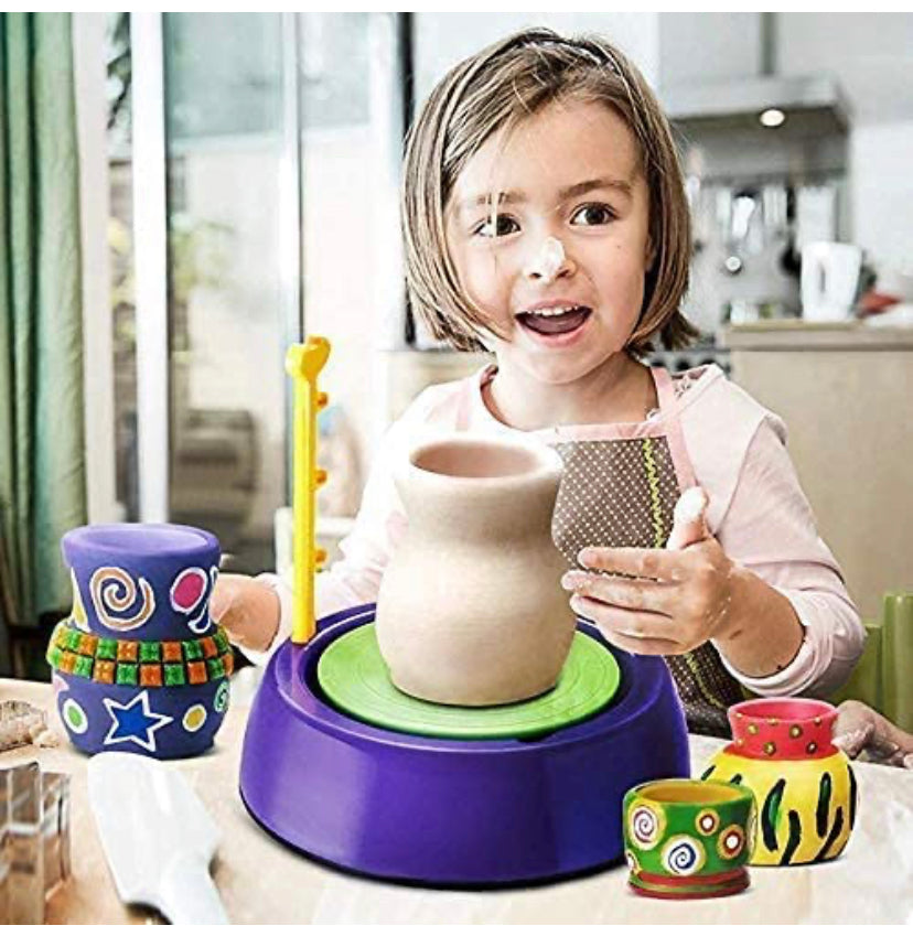 Pottery Wheel Kit for Kids With Clay Pot Making Machine, Colors and St ...