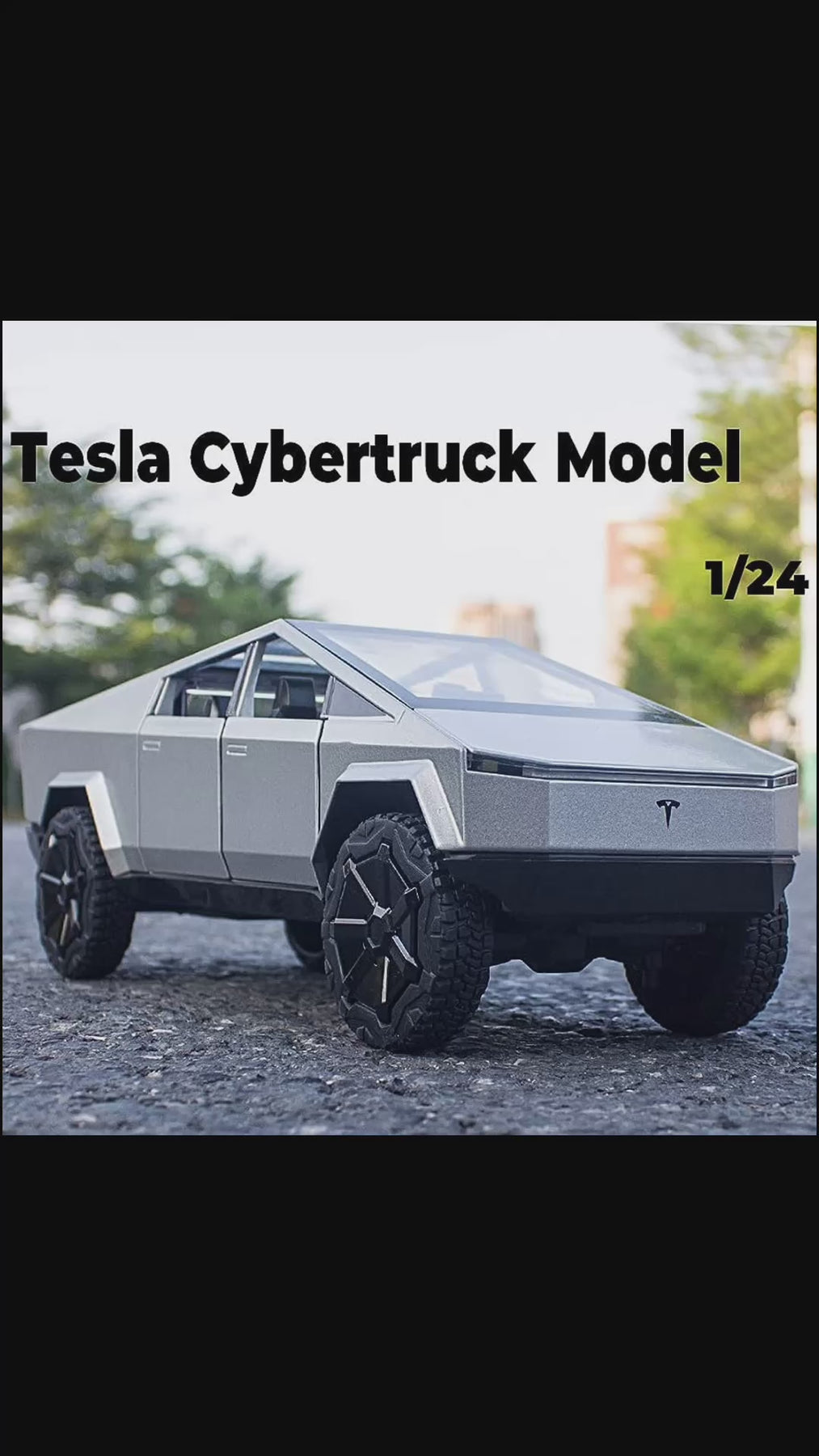 Tesla Cybertruck Model 1:24 DieCast Metal Car (Silver) Toy Trucks for ...