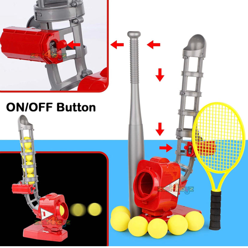 Electronic Baseball Pitcher for Kids with 5 Balls & Bat (Outdoor Batti ...